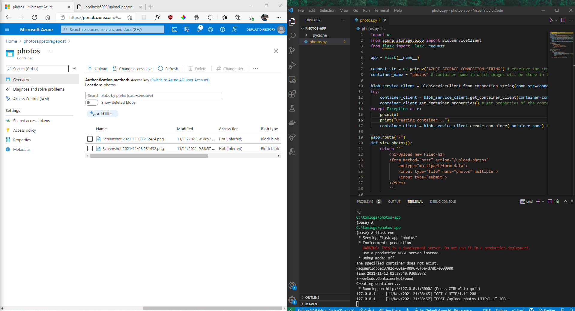 Building A Photos Application In Python Flask With Azure Blob Storage Tomlogs